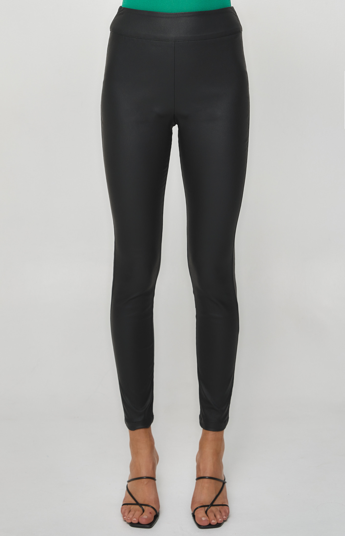 High Waisted Faux Leather Leggings (SPA396B) | Style State