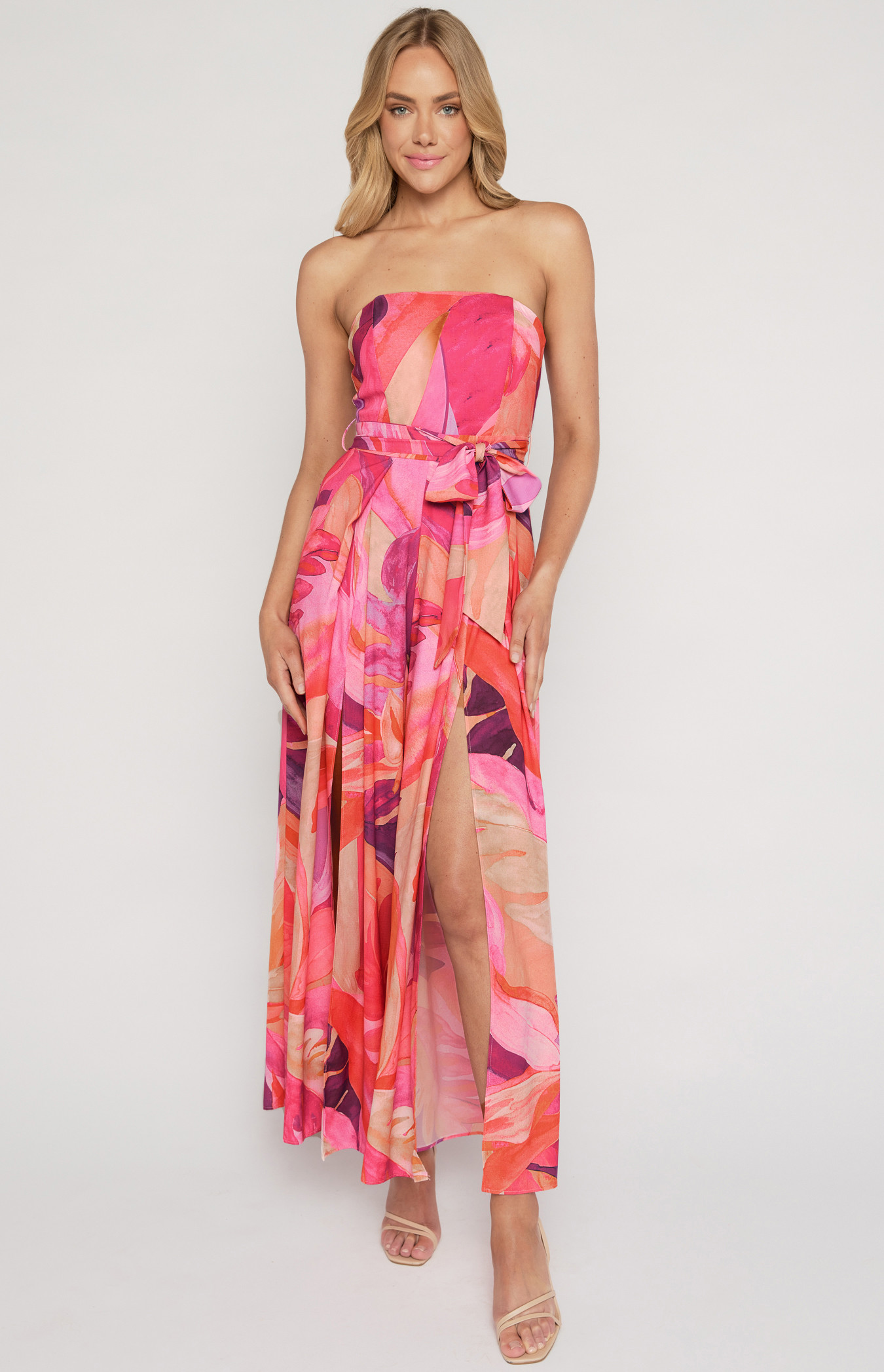Abstract Print Split Leg Jumpsuit (SSJP7-32A) | Style State