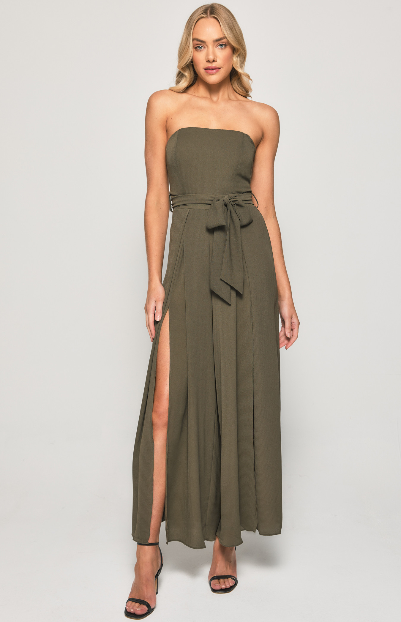 Split Leg Waist Detail Jumpsuit (SSJP7) | Style State