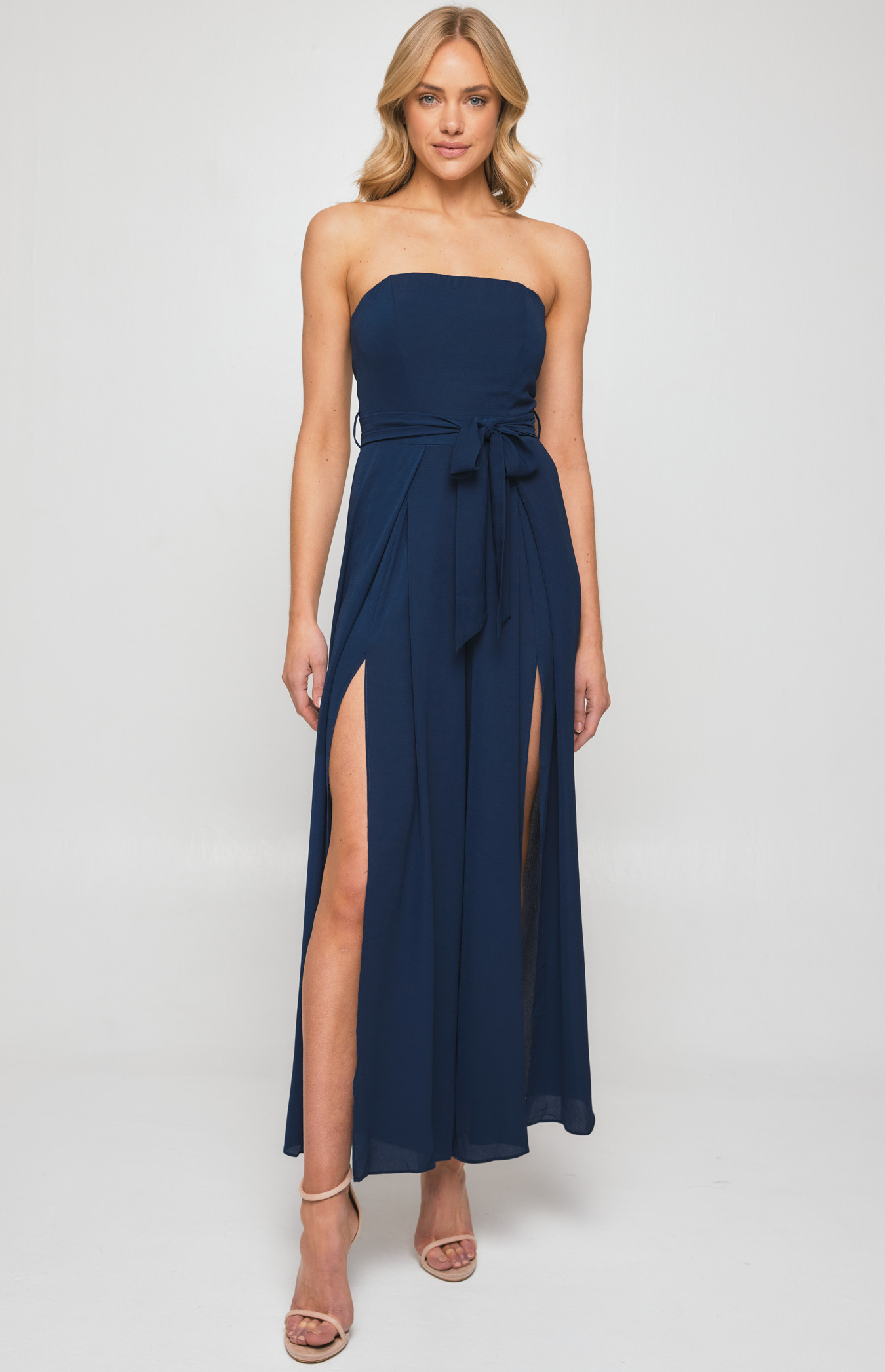 Split Leg Waist Detail Jumpsuit (SSJP7) | Style State
