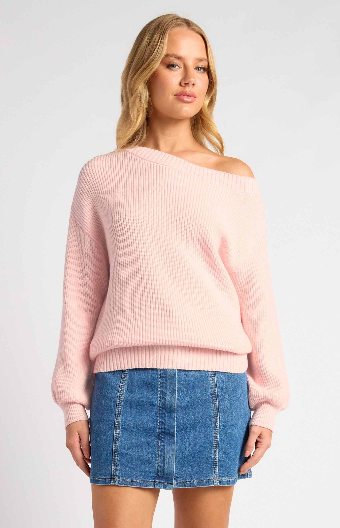 One Shoulder Relaxed Fit Knit Top (WKN814) | Style State