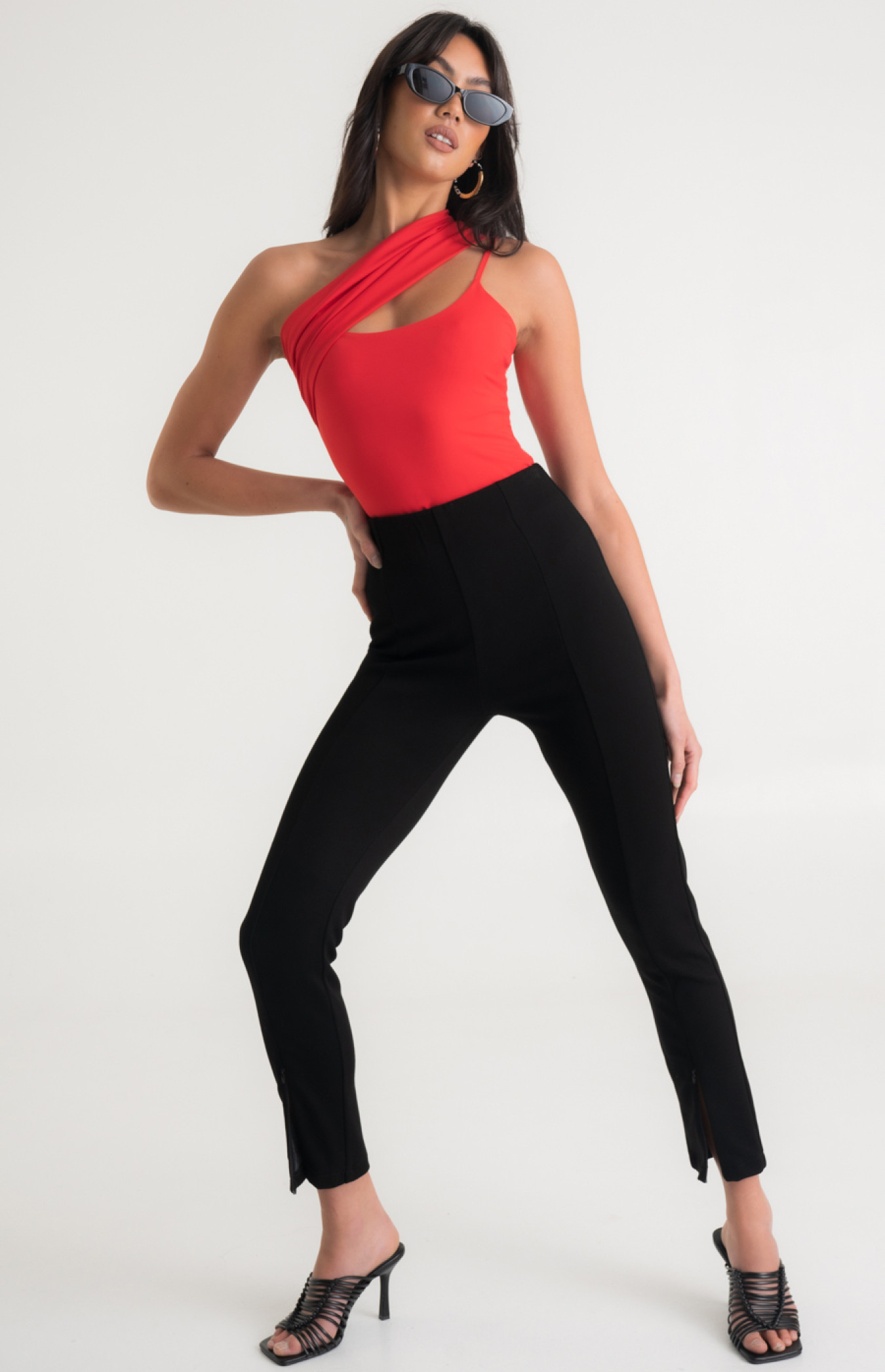 High Waist Zip Hem Pants (WPA203A) | Style State